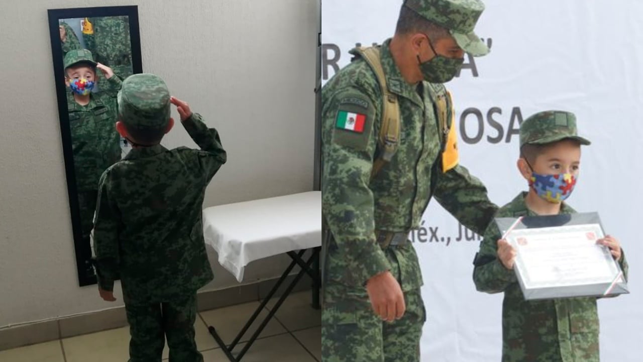 Niño con autismo cumple su sueño y se convierte en soldado del Ejército ...