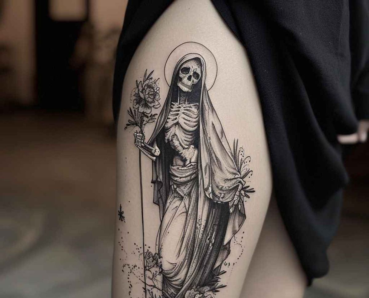 Qué Significan Los Tatuajes De La Santa Muerte Plumas Atómicas